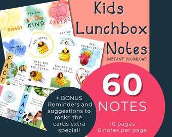 Back to School Lunchbox Notes printable - Etsy