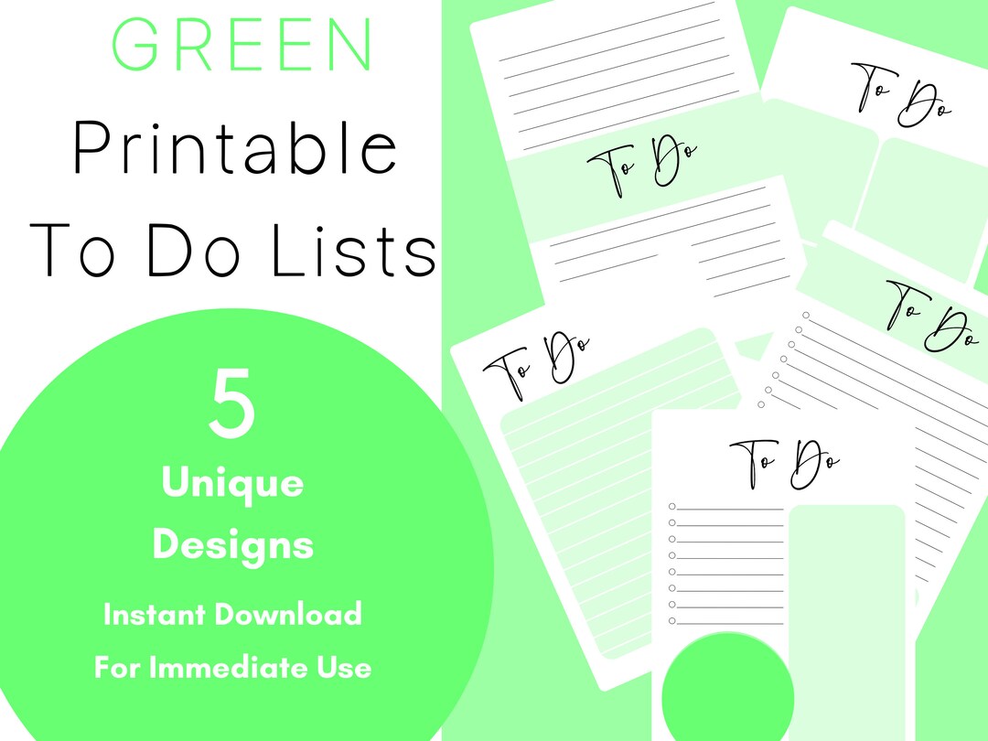 Green to Do List to Do List Printable to Do List - Etsy