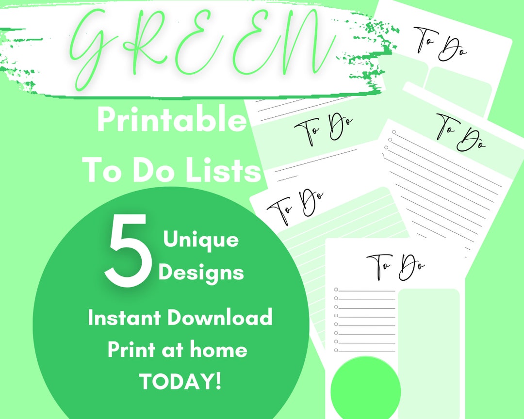 Green to Do List, to Do List, Printable to Do List, Organization ...