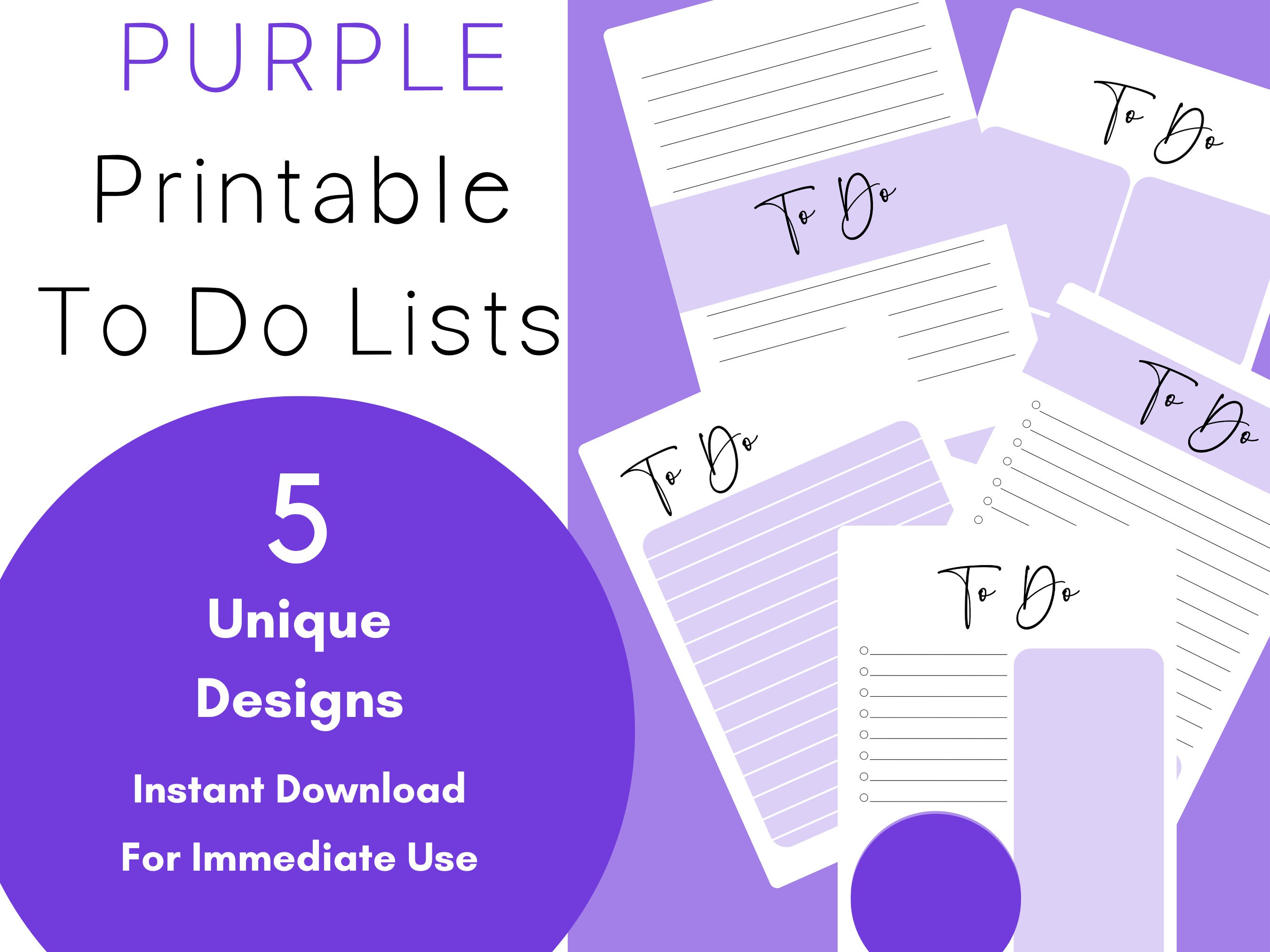 Purple to Do List to Do List Printable to Do List - Etsy Australia