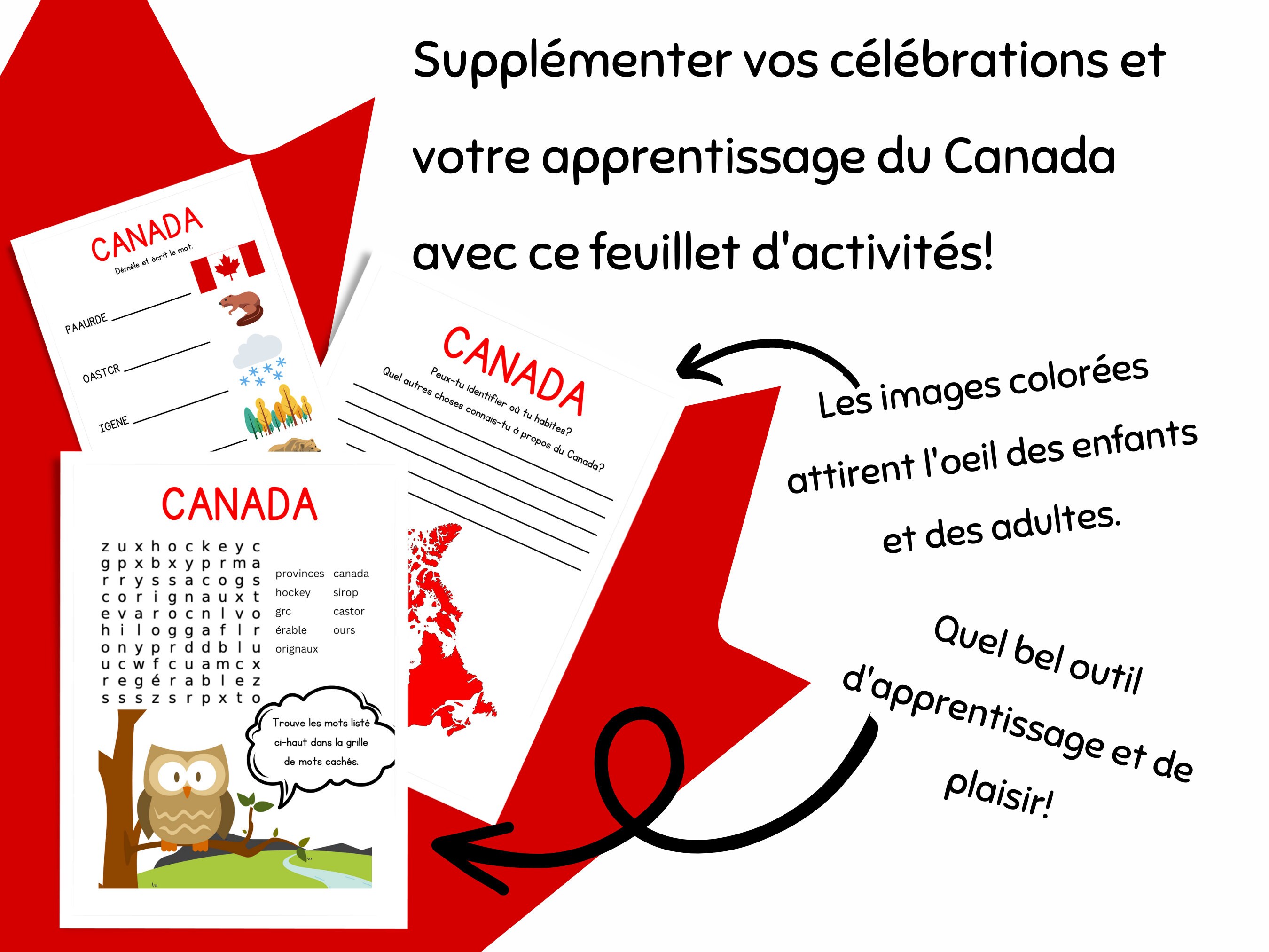Feuillet D'activités, Fête Du Canada, Activités Pour Enfants, Canada ...