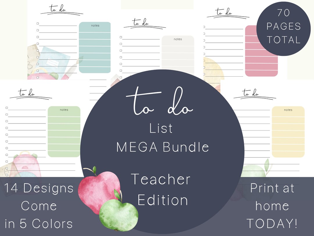 Teacher to Do List Printable to Do List Digital Download - Etsy