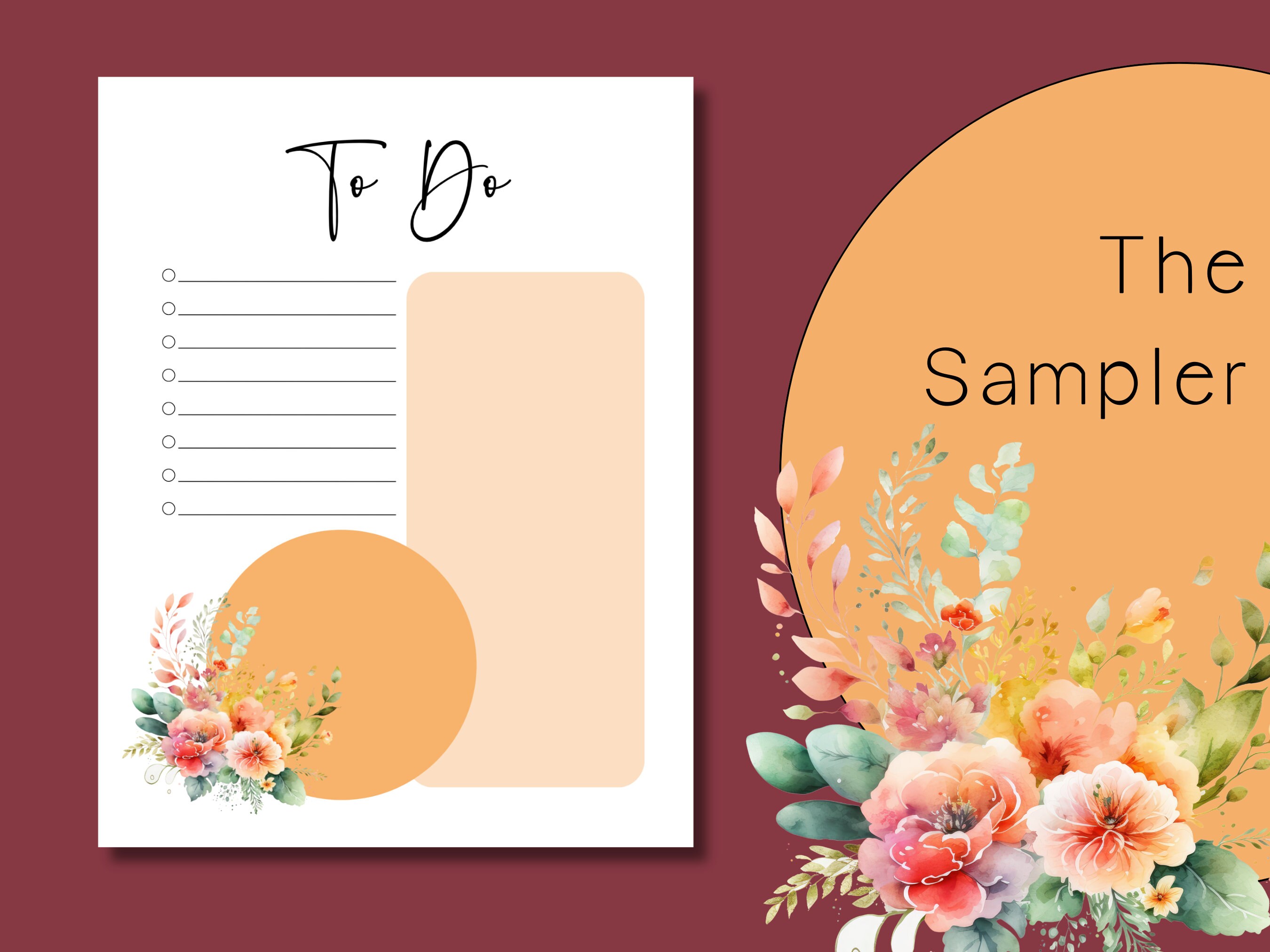 Floral to Do List, to Do List, Printable to Do List, Organization ...