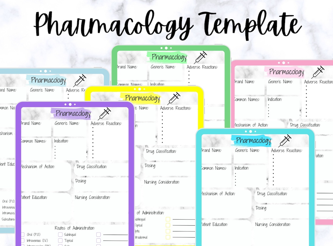 Printable Pharmacology Template| Pharmacology Map| Cheat Sheet|nursing ...