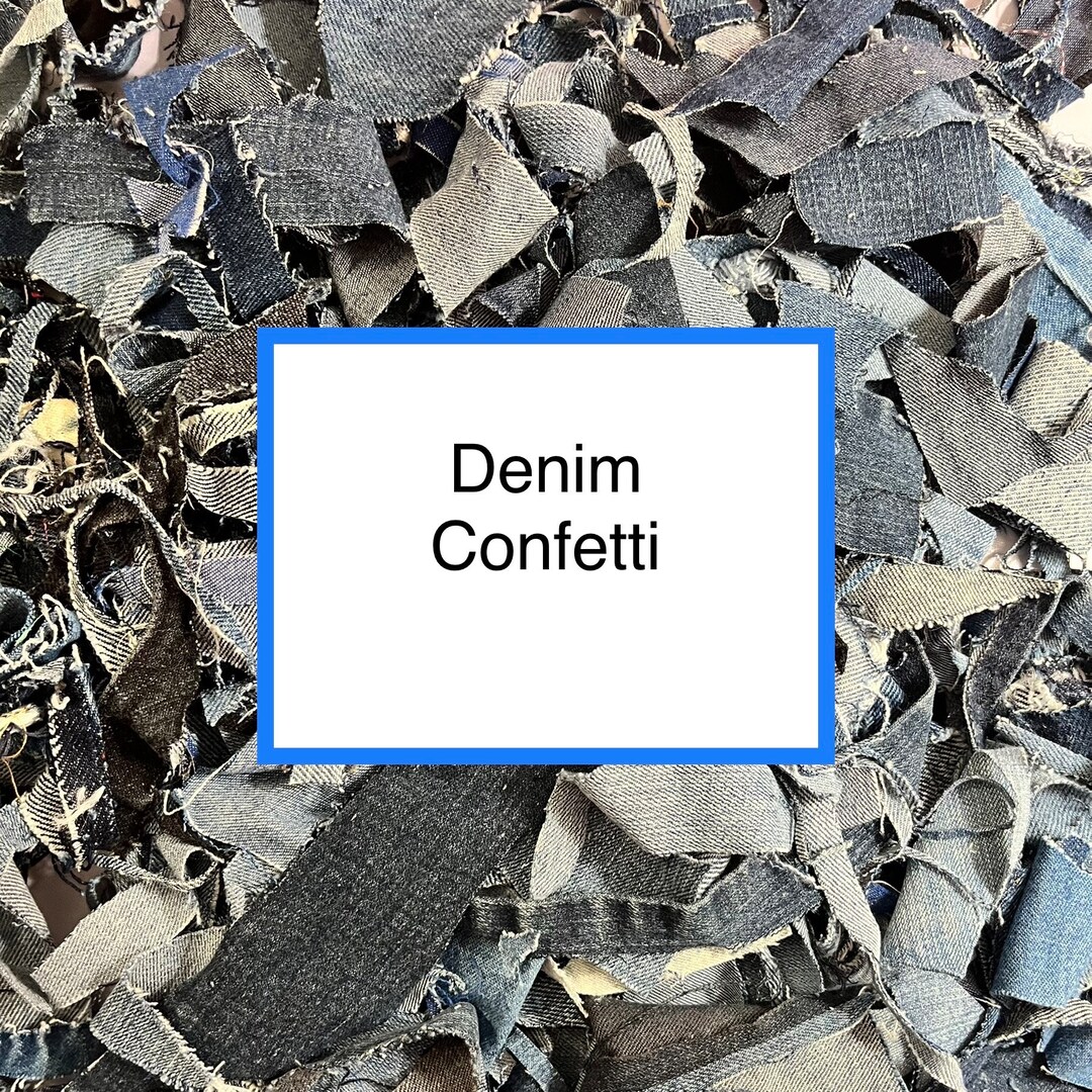 Denim Jean Confetti Scrap Pieces, Denim Salvage, 1, 2, or 3lb Box of ...