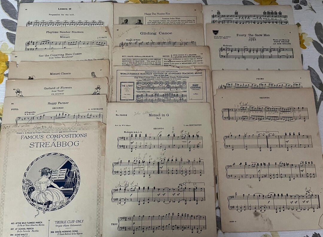 3 Lbs of Vintage Sheet Music Papers and Ephemera for Junk Journaling ...