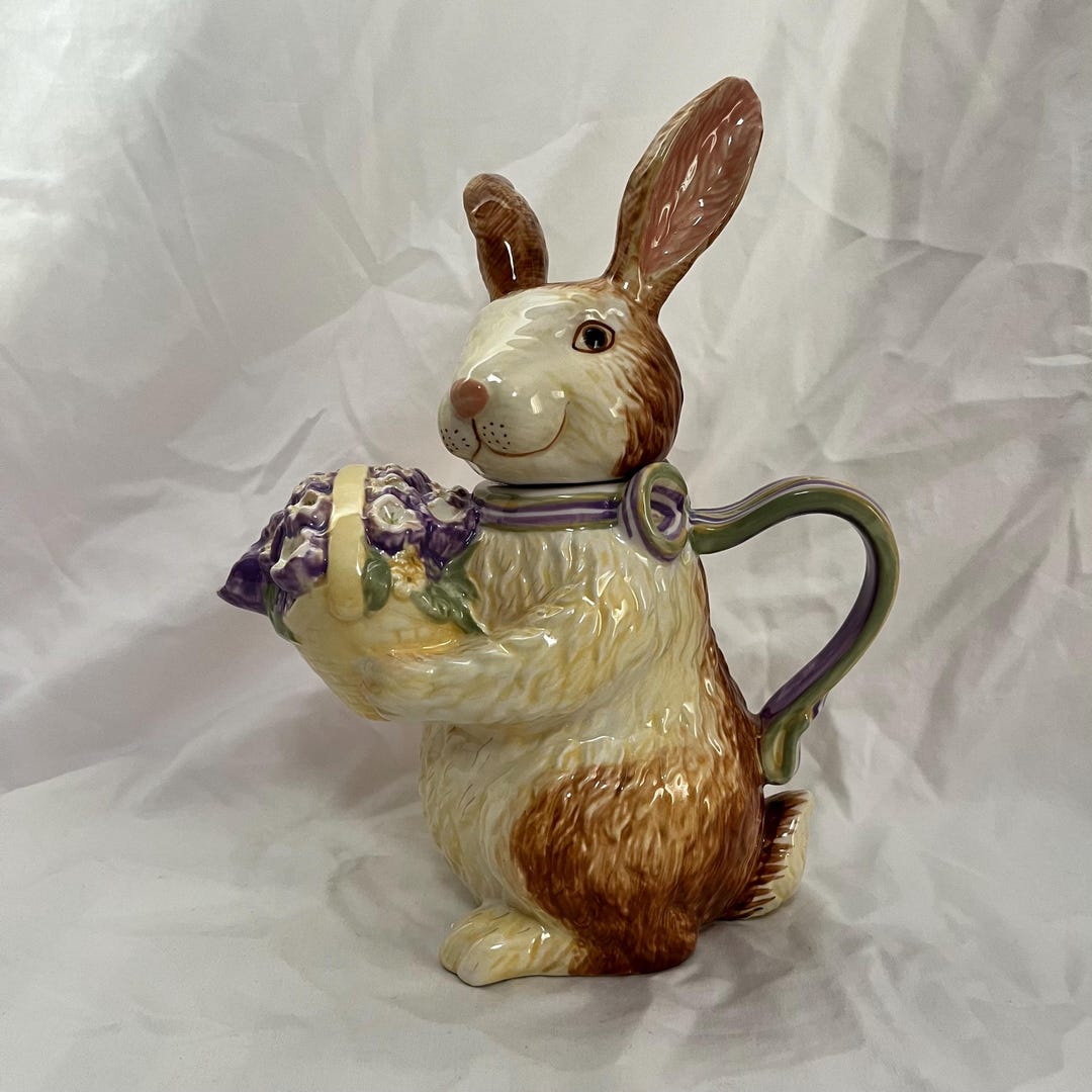 Bunny Teapot Longaberger Pottery Item No. 31537. Decorative Ceramic ...