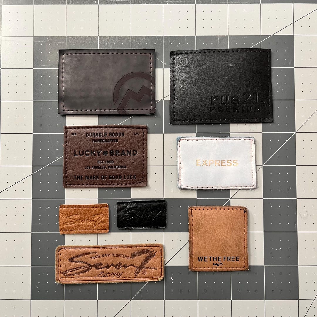 Jean Labels for Journaling, Repurposing and Crafting. Leather Labels ...