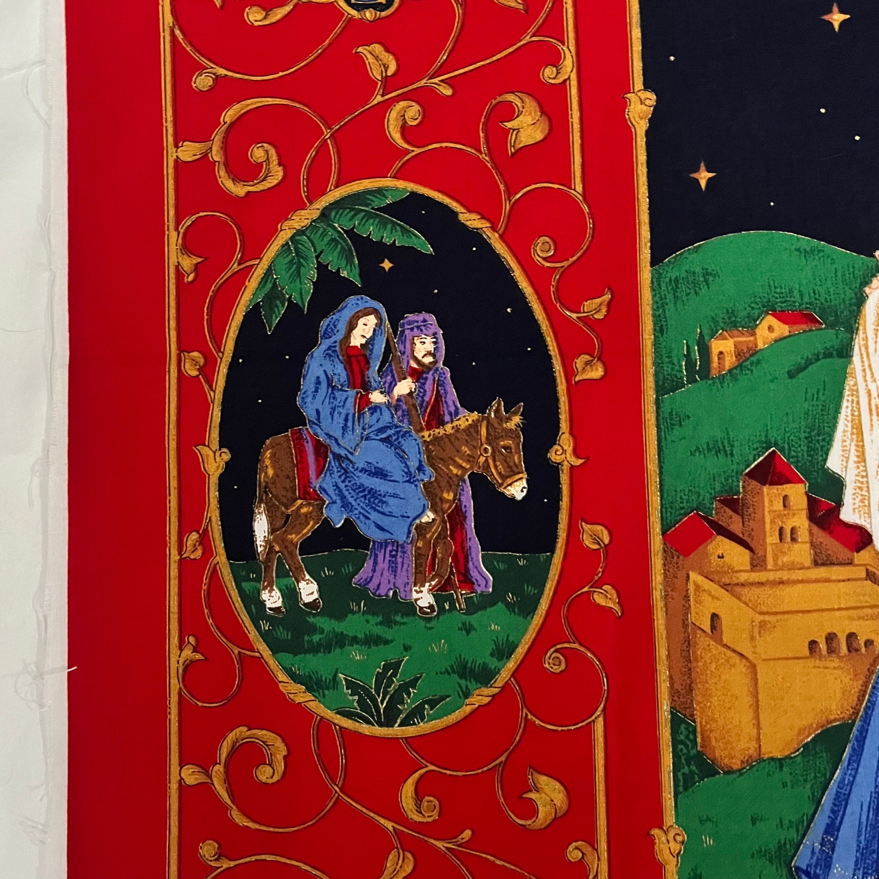 Peace on Earth, Nativity Scene, Fabric Panel, Decorative Door or Wall ...