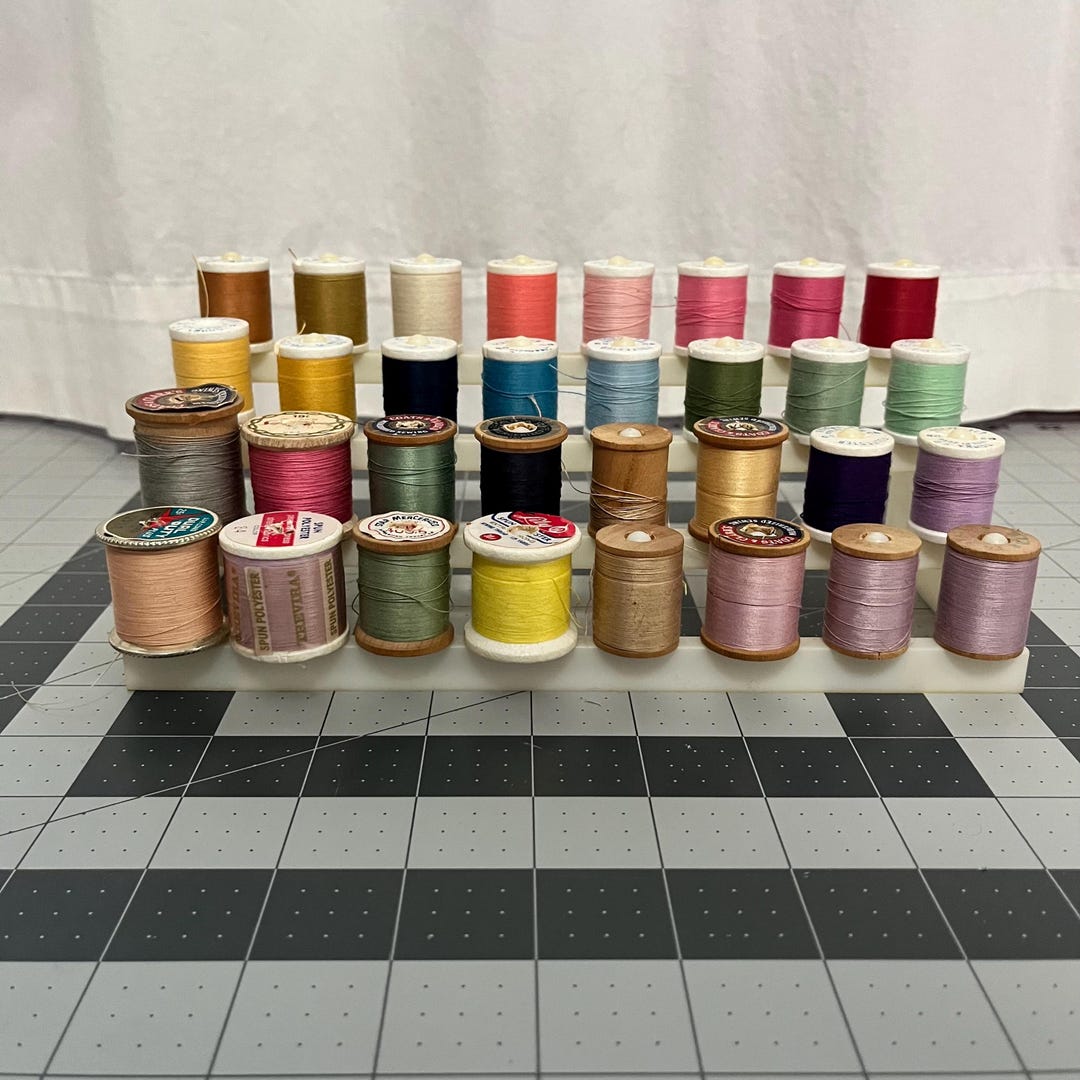 32 Vintage Spools With Thread. Mix of Wood and Styrofoam Spools ...