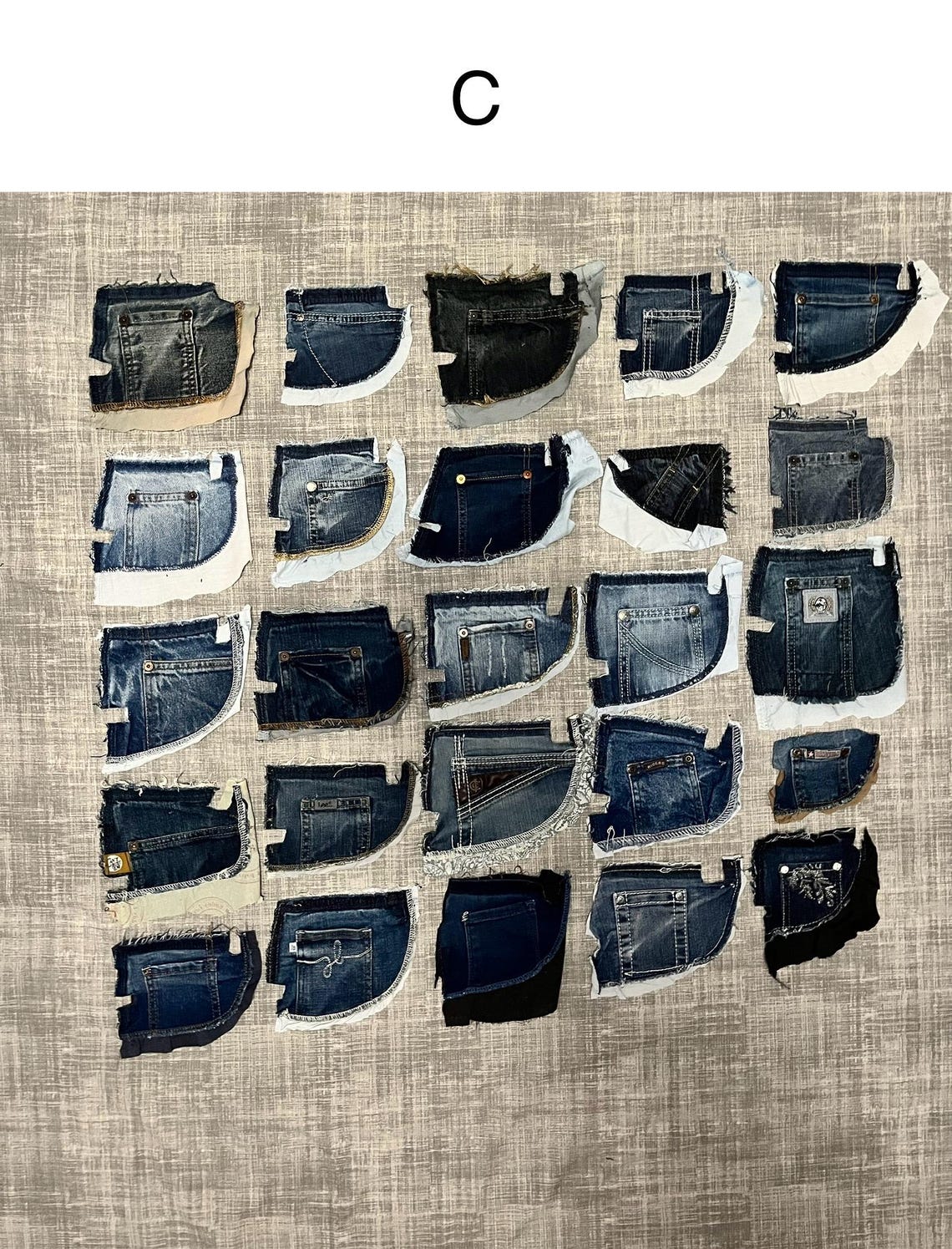 25 Jean Pockets, Salvaged Denim Jean Coin Pockets for Sewing, Crafting ...