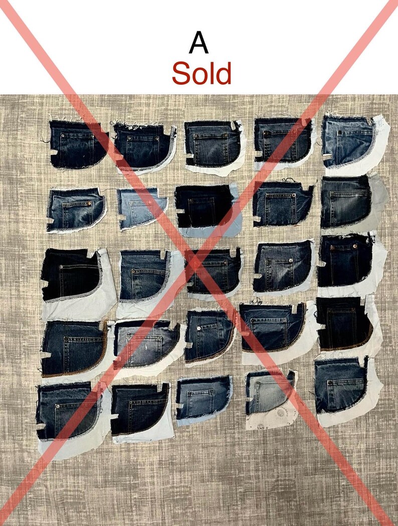 25 Jean Pockets, Salvaged Denim Jean Coin Pockets for Sewing, Crafting ...
