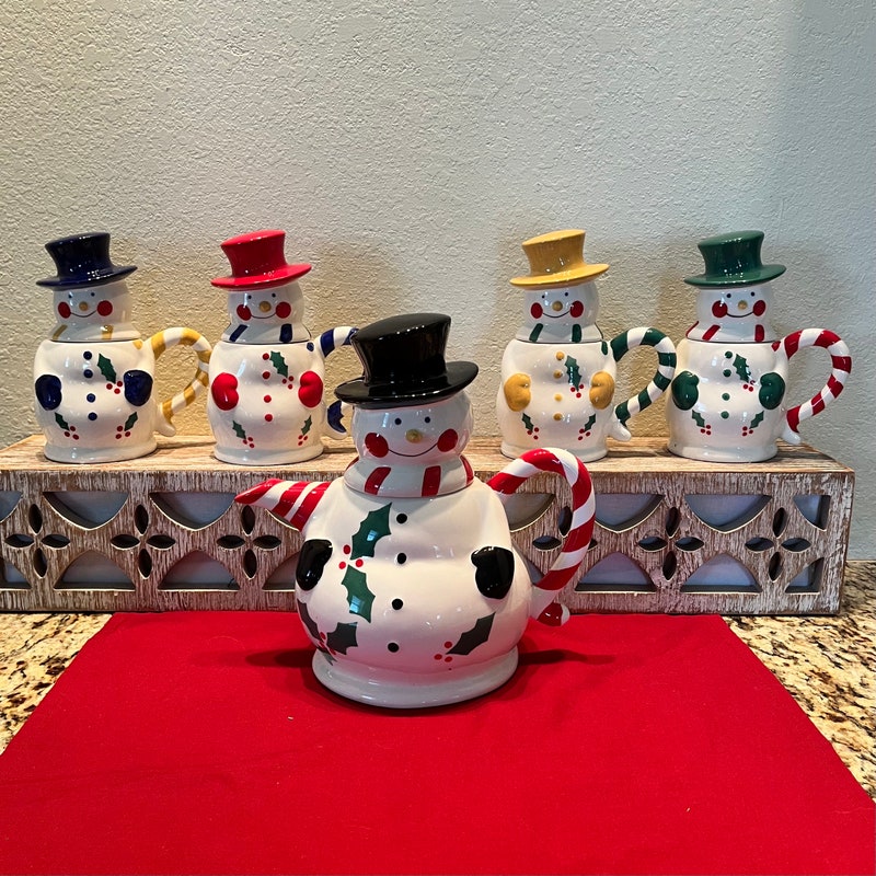 Snowman Teapot - Etsy