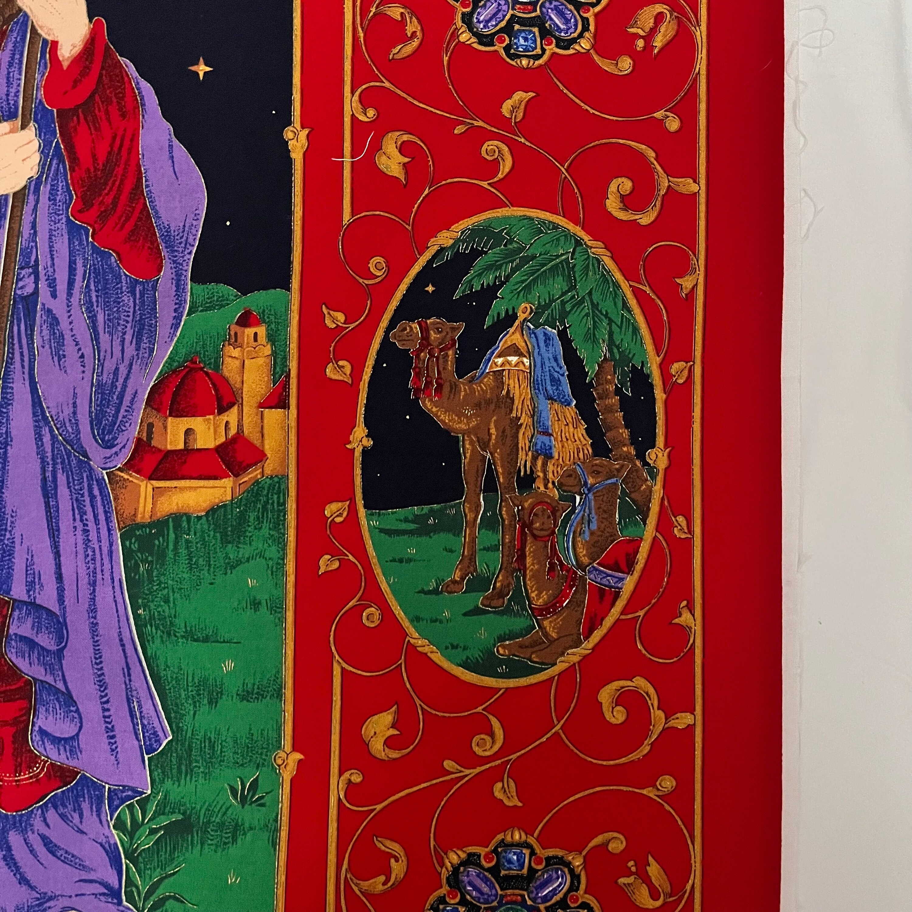 Peace on Earth, Nativity Scene, Fabric Panel, Decorative Door or Wall ...