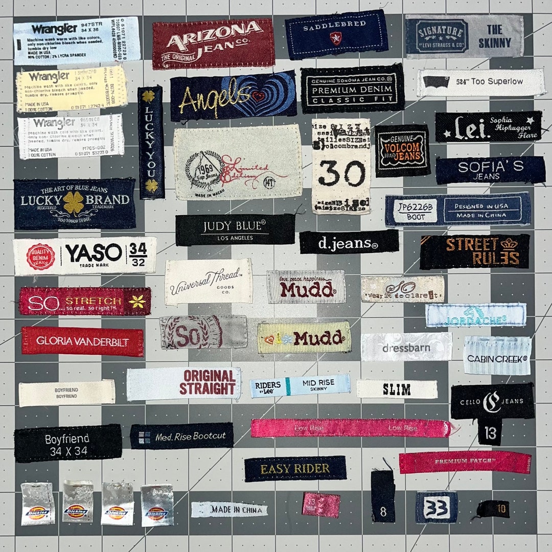 Denim Jean Labels for Journaling, Repurposing and Crafting. Brand ...