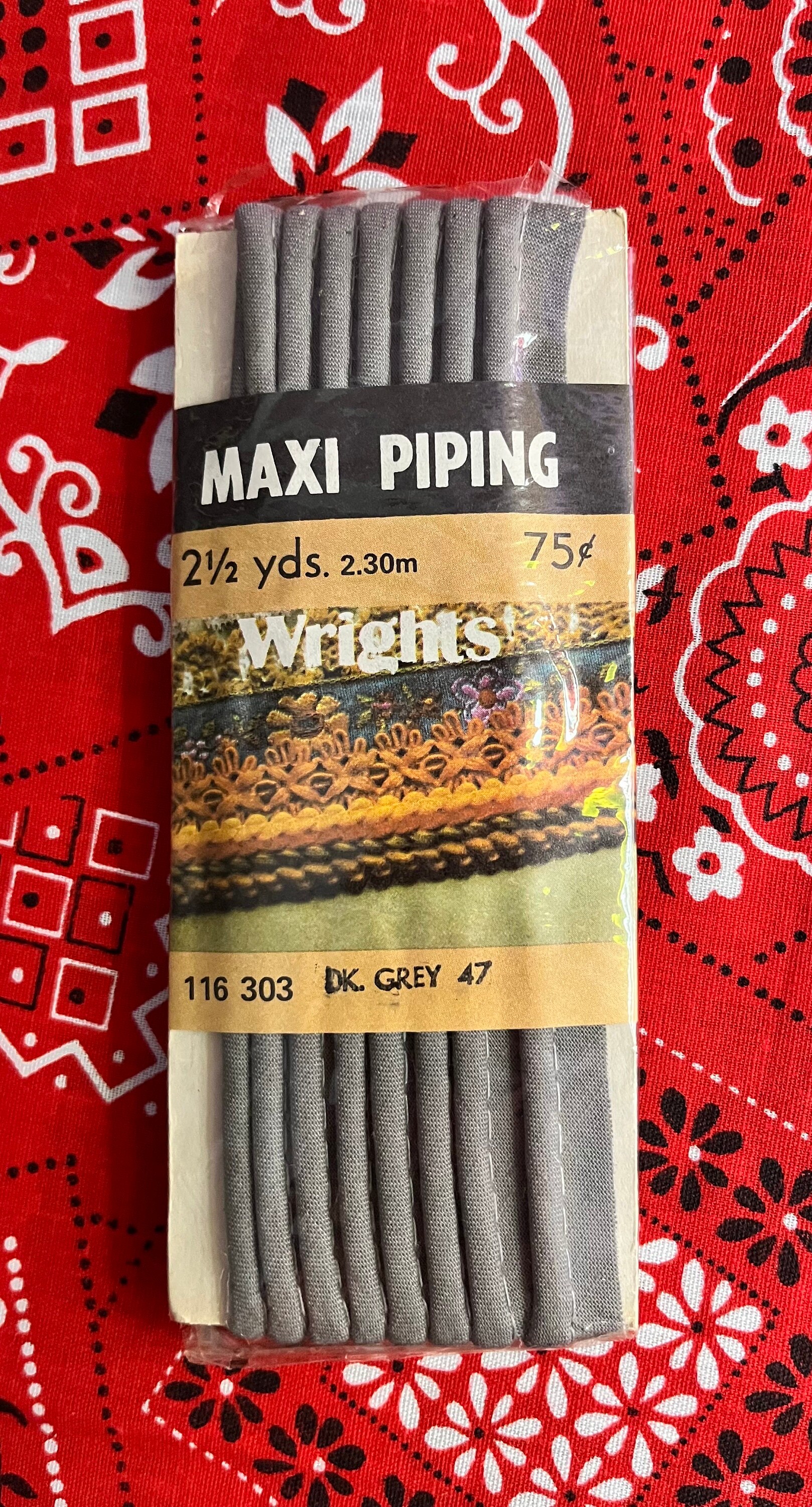 Wrights Maxi Piping, 2.5 Yard. Multiple Colors, Navy, Oyster, Jungle ...
