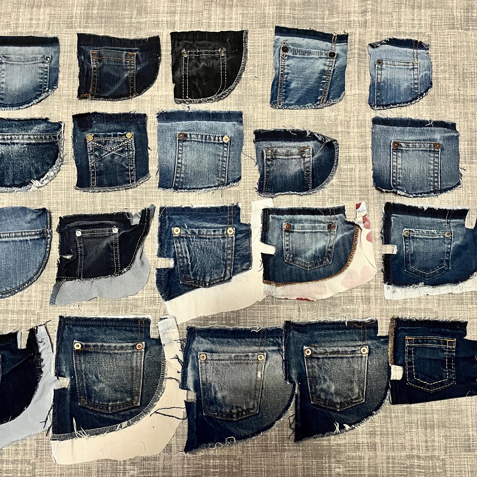 25 Jean Pockets, Salvaged Denim Jean Coin Pockets for Sewing, Crafting ...