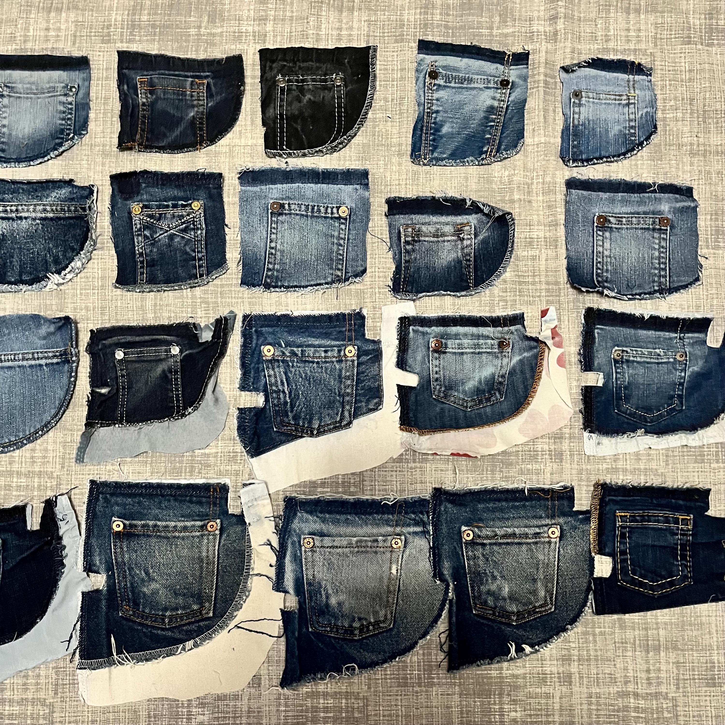 25 Jean Pockets, Salvaged Denim Jean Coin Pockets for Sewing, Crafting ...