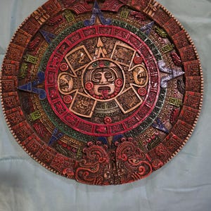 Aztec Mexican Mayan Sun Stone Wheel Circle Calendar Wall Decor 3D ...