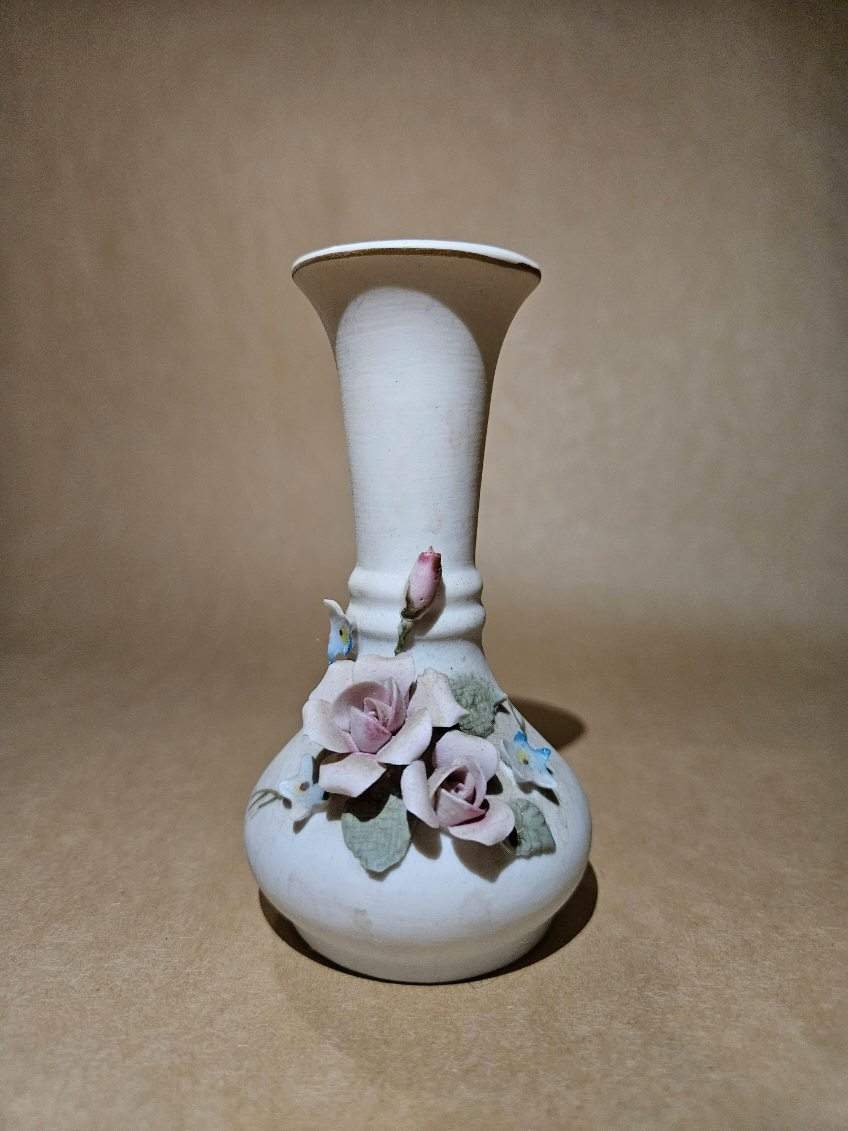 Vintage 1950s Lefton China Porcelain Miniature Vase With Rose Accents ...