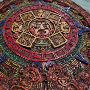 Aztec Mexican Mayan Sun Stone Wheel Circle Calendar Wall Decor 3D ...