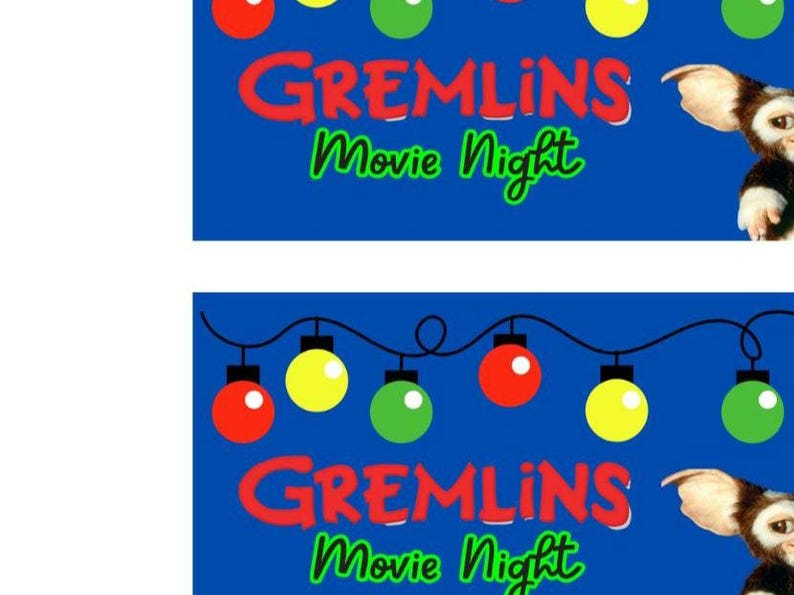 Gremlins Digital Download Printable PDF Movie Night Tickets - Etsy