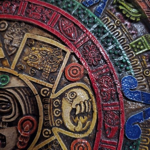 Aztec Mexican Mayan Sun Stone Wheel Circle Calendar Wall Decor 3D ...