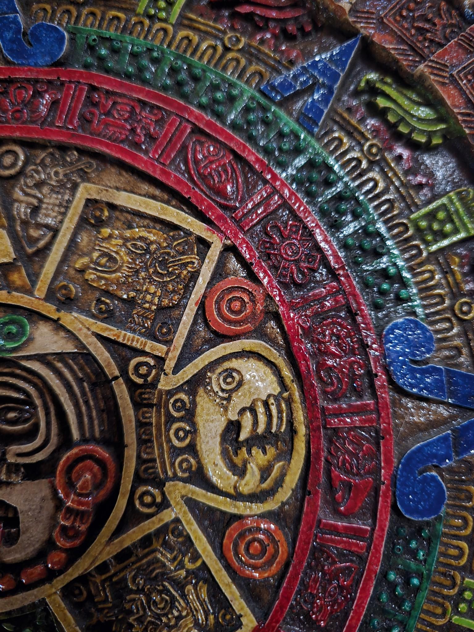 Aztec Mexican Mayan Sun Stone Wheel Circle Calendar Wall Decor 3D ...