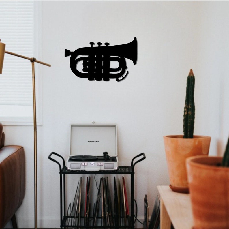 Trumpet Metal Wall Art, Jazz Metal Decor, Gift for Musician, Music ...