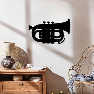 Trumpet Metal Wall Art, Jazz Metal Decor, Gift for Musician, Music ...