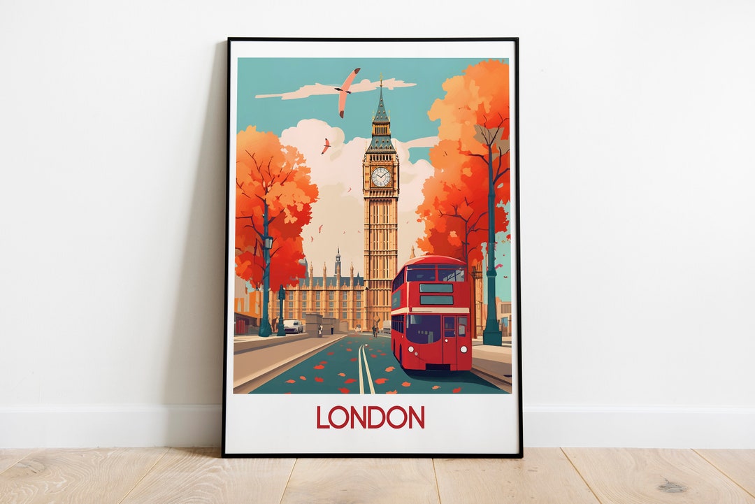 London Cityscape Wall Poster, United Kingdom,london Digital Print ...