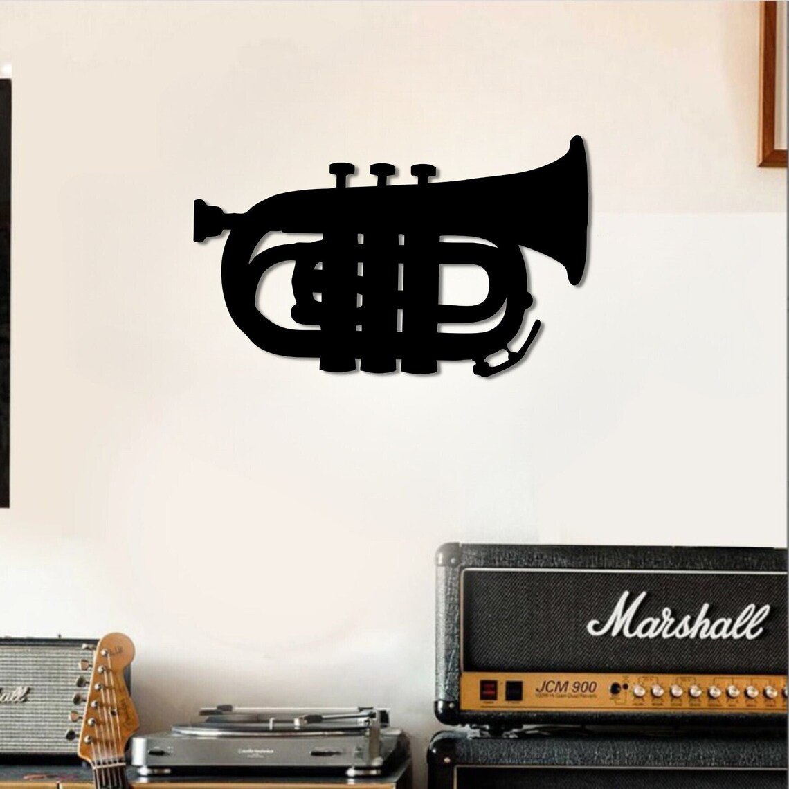 Trumpet Metal Wall Art, Jazz Metal Decor, Gift for Musician, Music ...