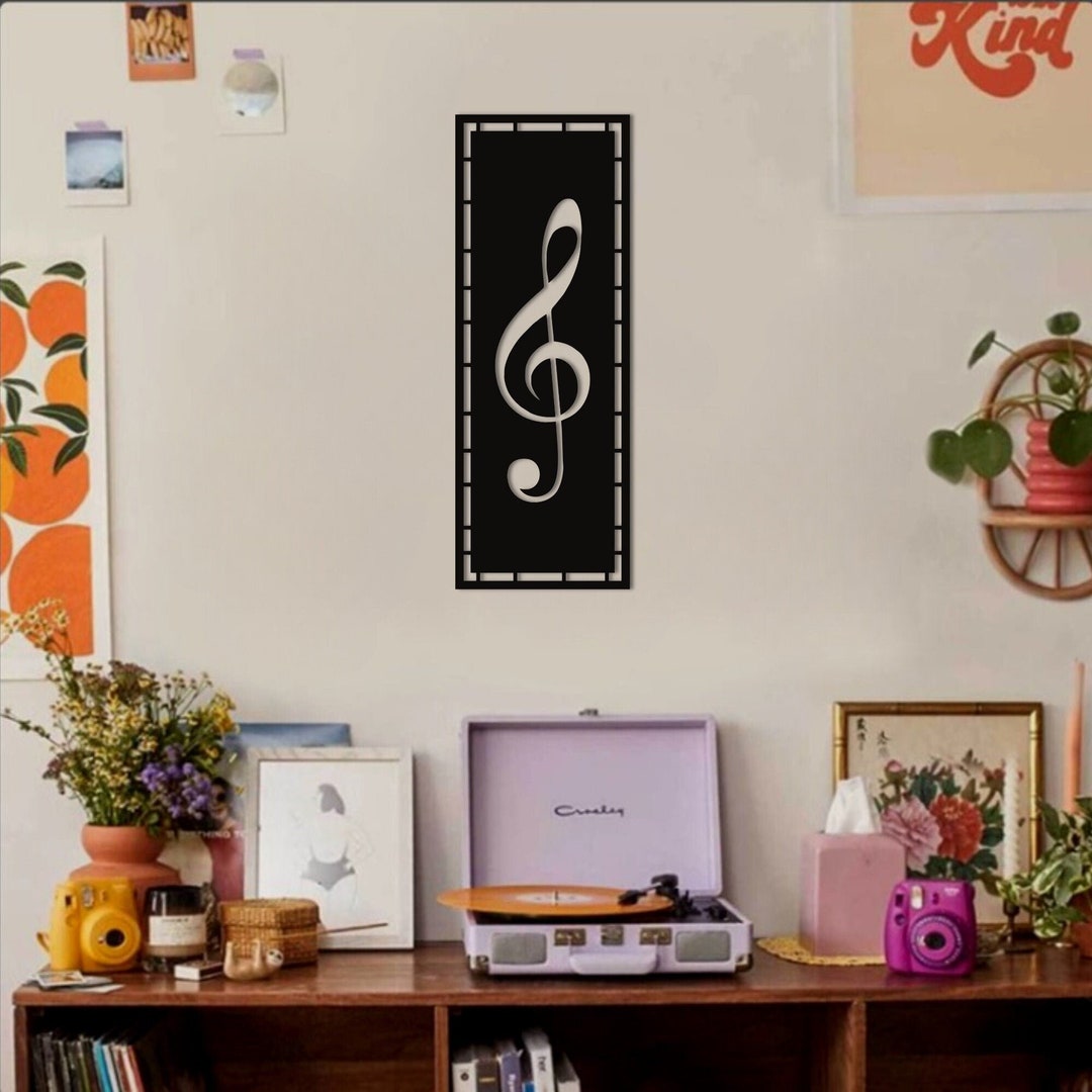 Music Themed Metal Wall Decor, Musical Notes Wall Art, Modern Music ...