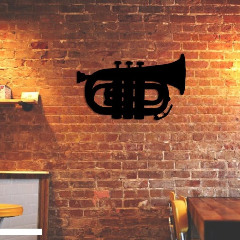 Trumpet Metal Wall Art, Jazz Metal Decor, Gift for Musician, Music ...