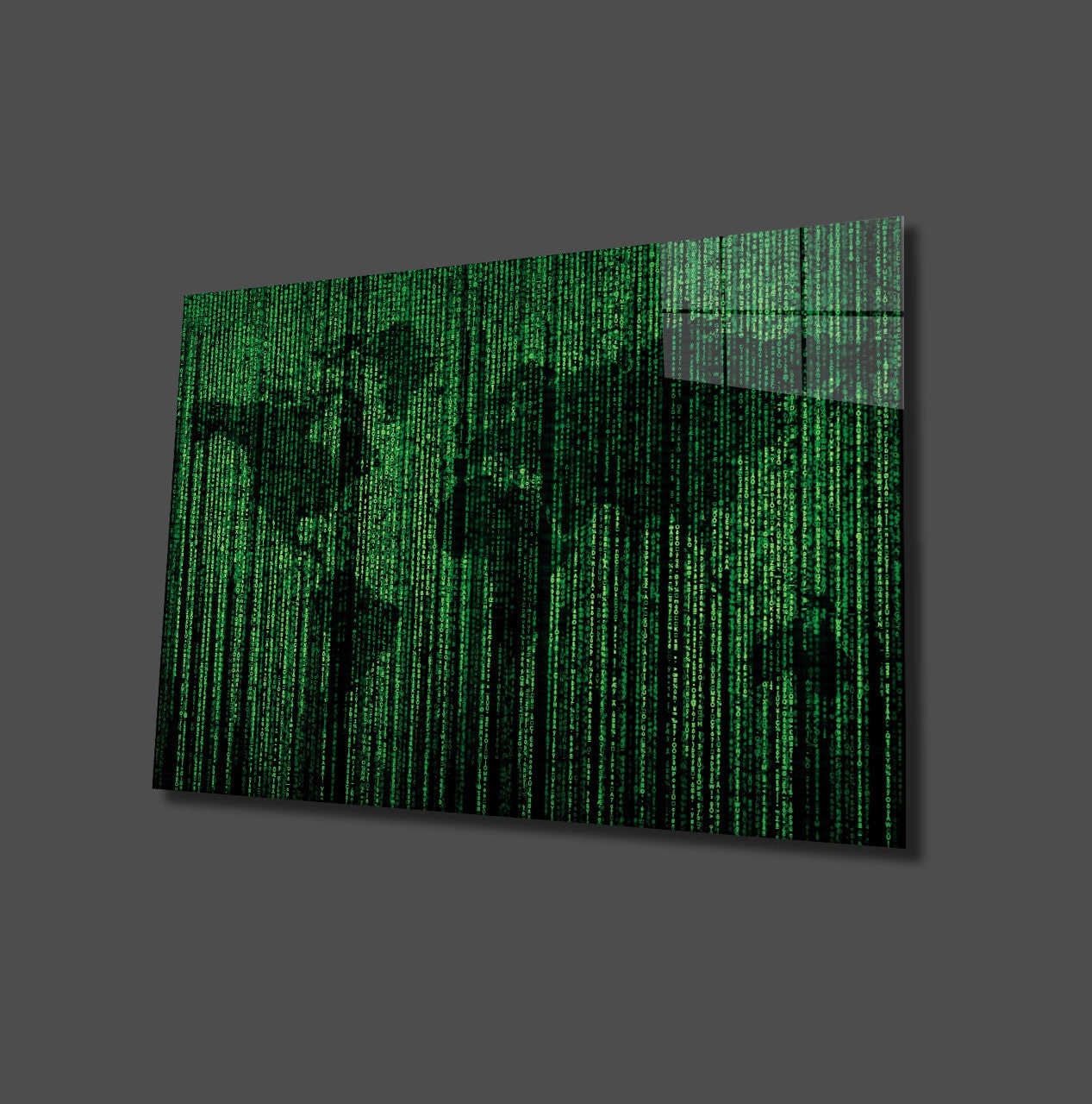 MATRIX WORLD MAP Glass Wall Art Office Décor Interior - Etsy
