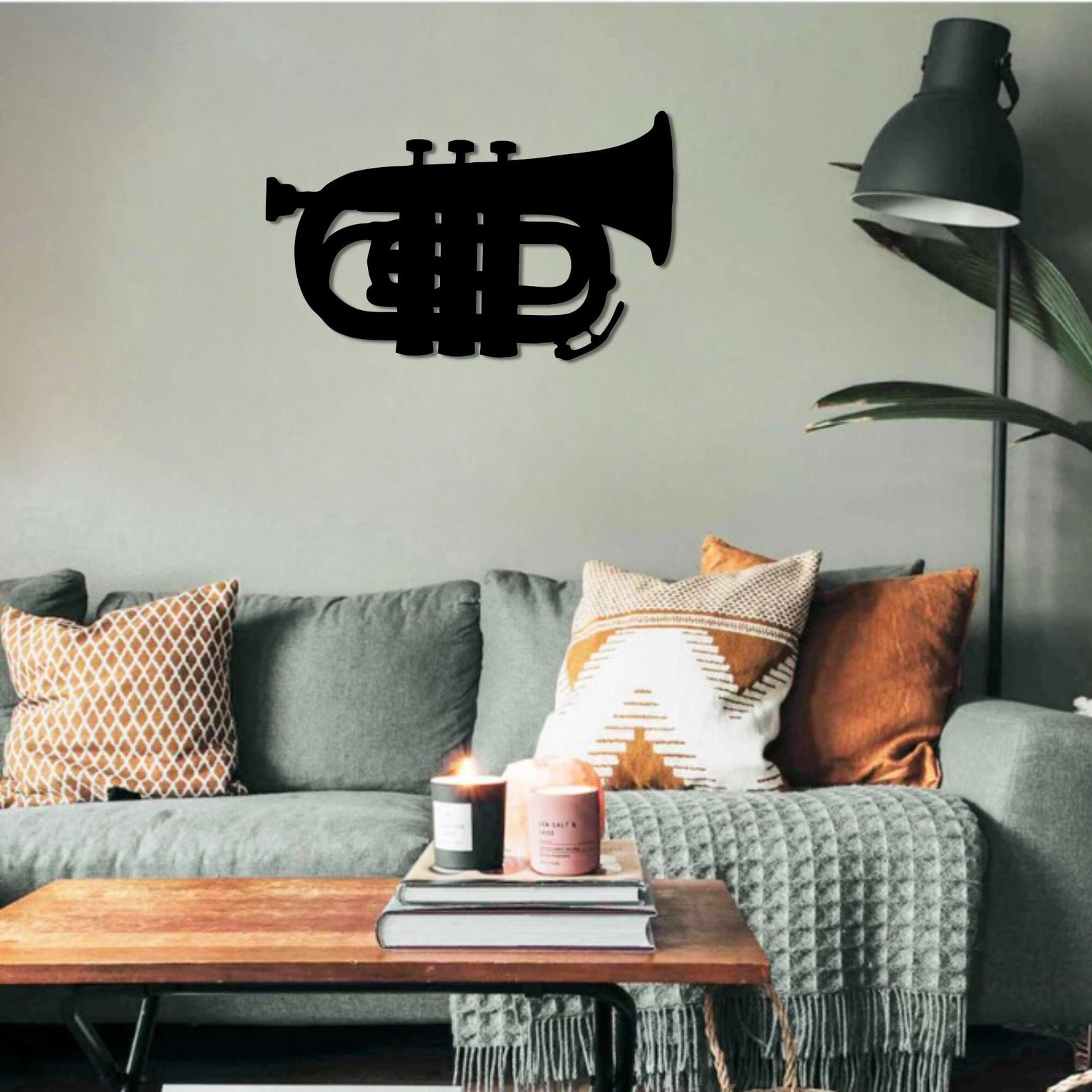 Trumpet Metal Wall Art, Jazz Metal Decor, Gift for Musician, Music ...