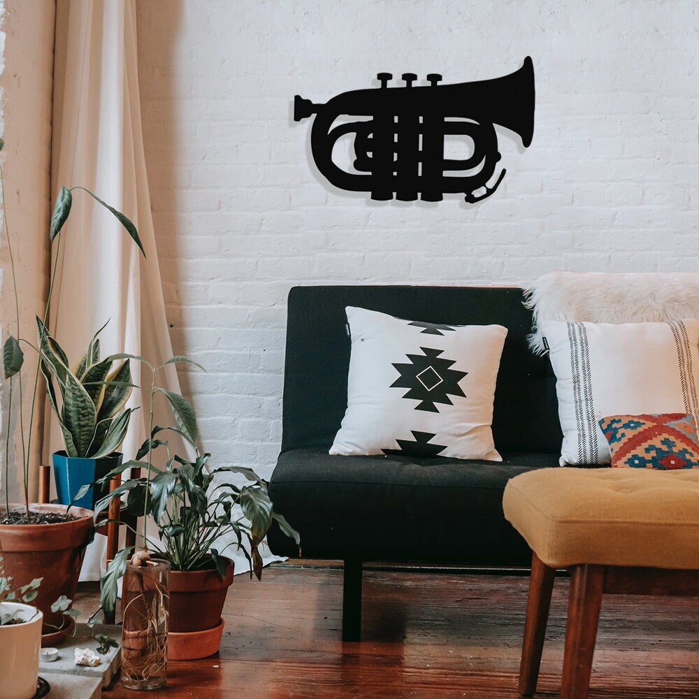 Trumpet Metal Wall Art, Jazz Metal Decor, Gift for Musician, Music ...