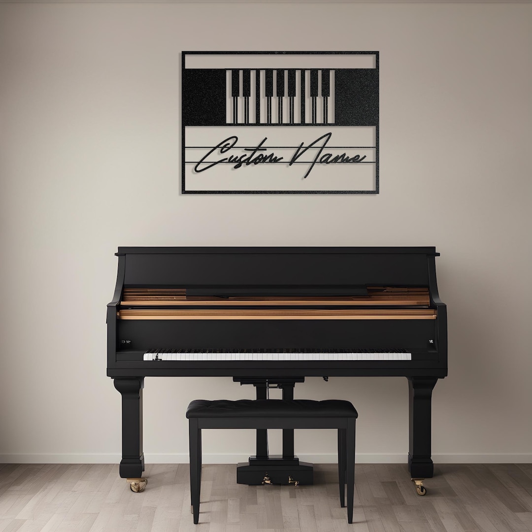Personalized Piano Wall Art Custom Name Music Room Decor Metal Keyboard ...