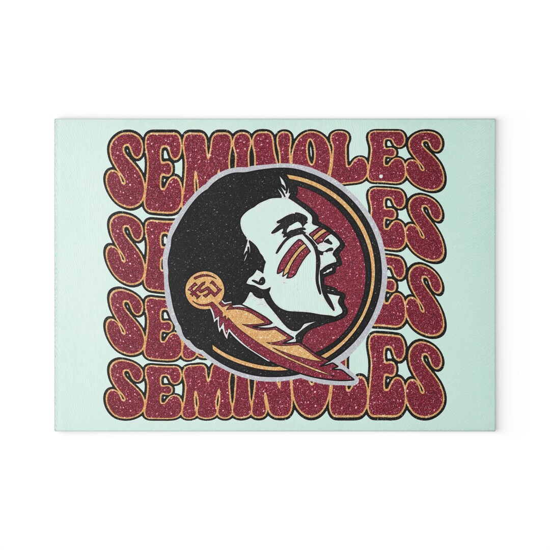 FSU, Seminole Themed Glass Cutting Board - Etsy