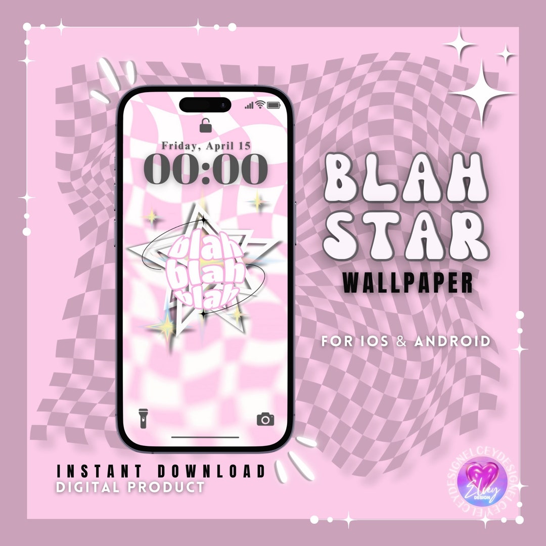 Y2k Blah Star Cute iPhone Wallpaper Ios Phone Lock Screen Mobile ...