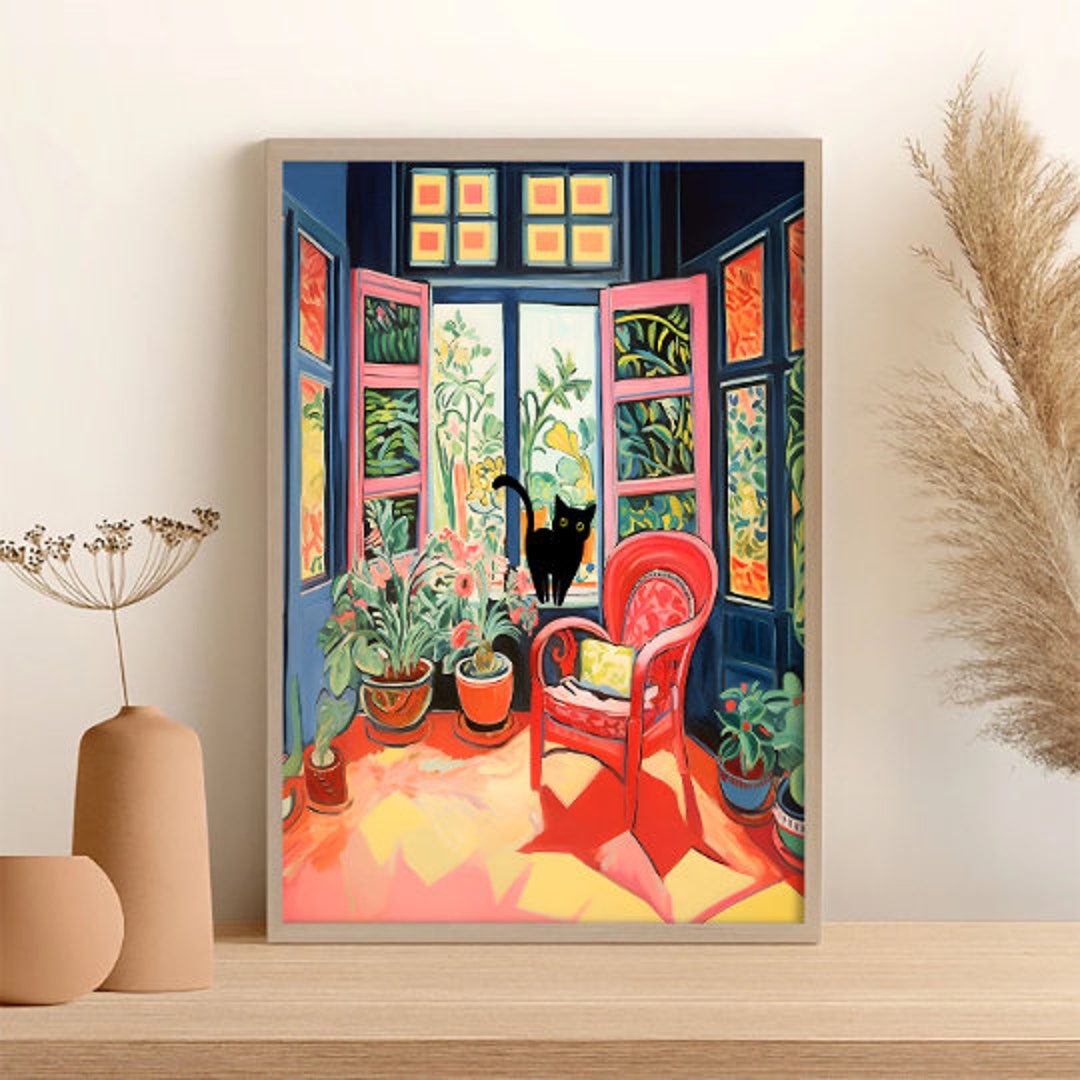 Henri Matisse Cat Print Matisse Open Window Cat Poster Black - Etsy