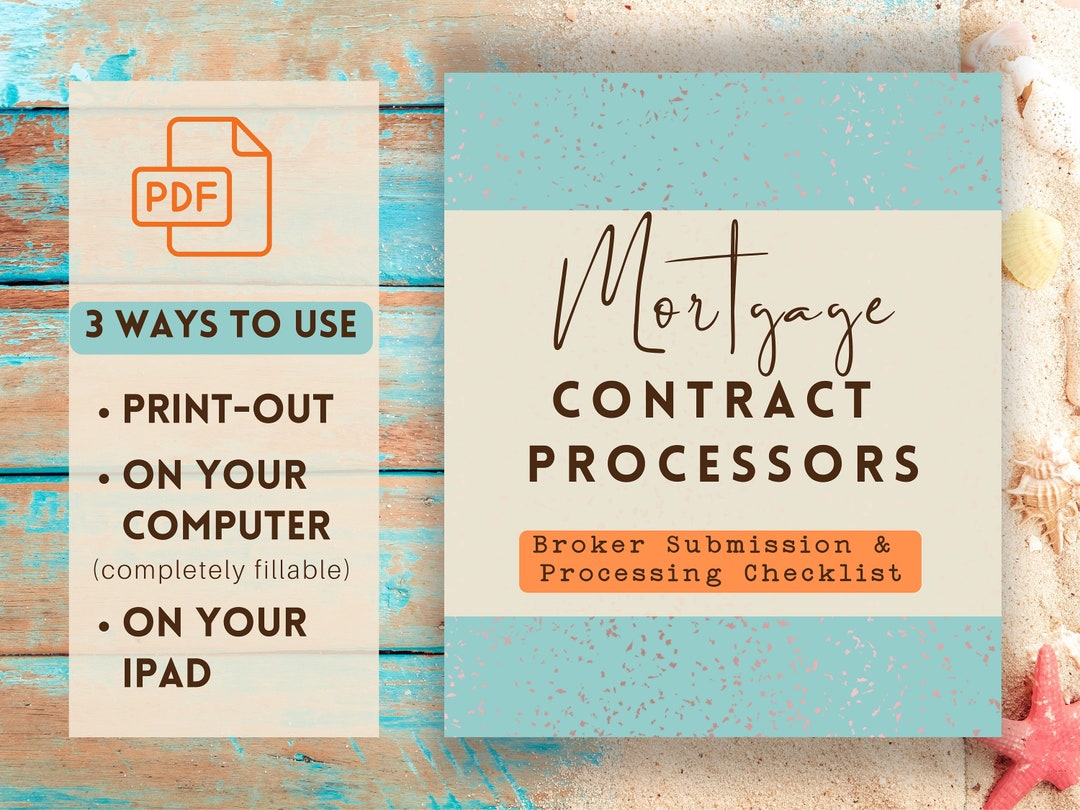 Mortgage Checklist for Contract Processors Processors Organization ...