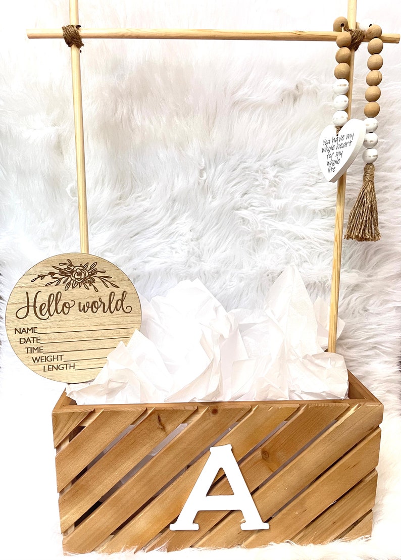 Custom Wooden Baby Shower Crate - Etsy