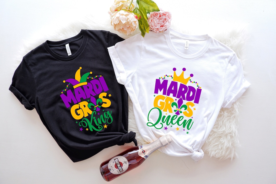 Mardi Gras Couples Matching Tee, Mardi Gras King Shirt, Mardi Gras ...
