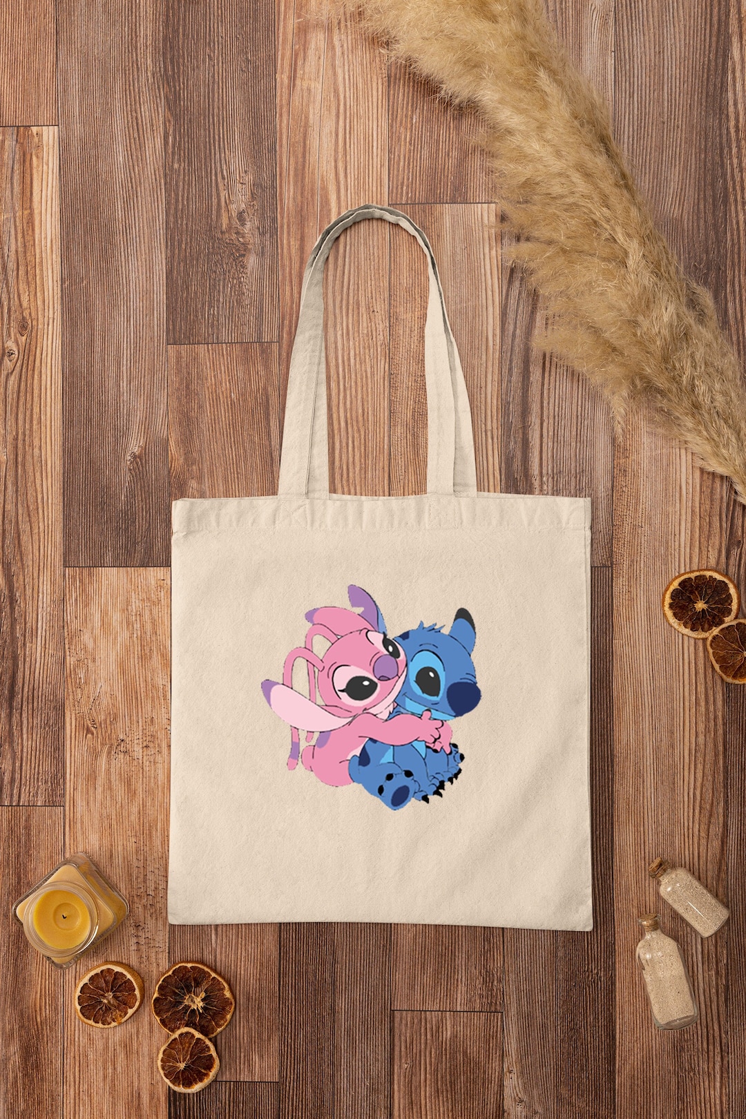 Stitch and Angel Tote Bag, Couple Valentine Day Gifts, Stitch Ohana ...