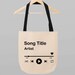 Song Title and Artist Name Tote Bag, Custom Song Tote Bag, Favorite ...