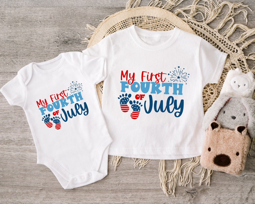 My First 4th of July Shirt, Kids Patriotic Shirt, Baby Girl 4th of July ...