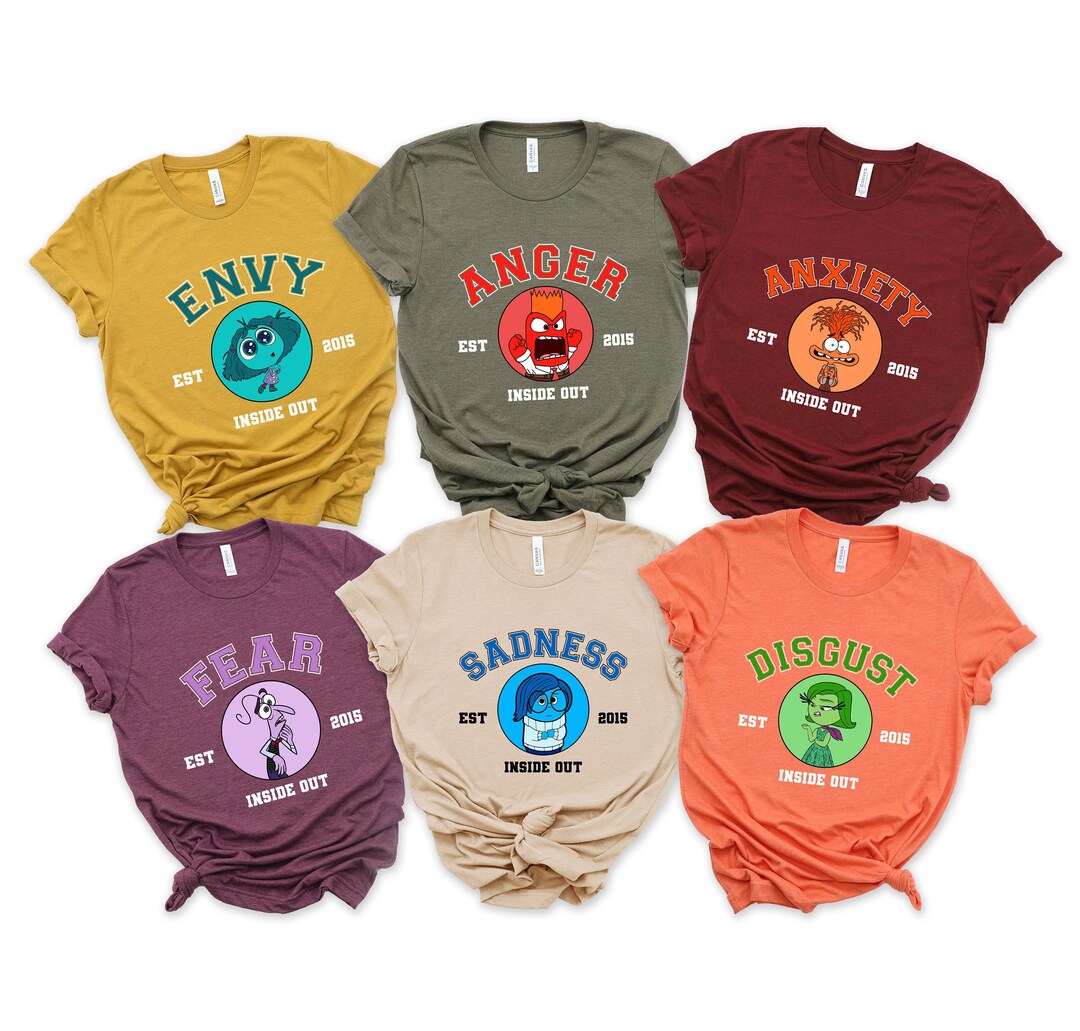 Inside Out 2 Character Shirts, Inside Out Faces Shirt,inside Out 2 ...