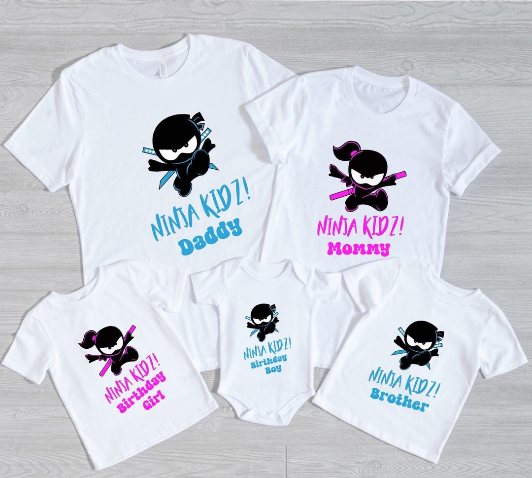 Ninja Kidz Birthday Shirt, Custom Family Birthday Shirt, Ninja Kidz ...