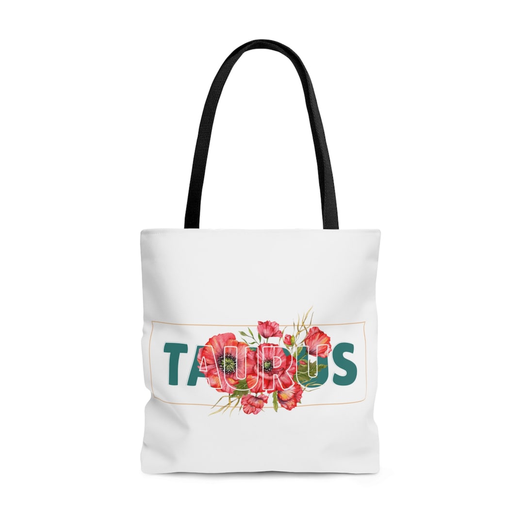 Taurus Birth Flower White Tote Bag AOP Small Medium Large Taurus Gift ...
